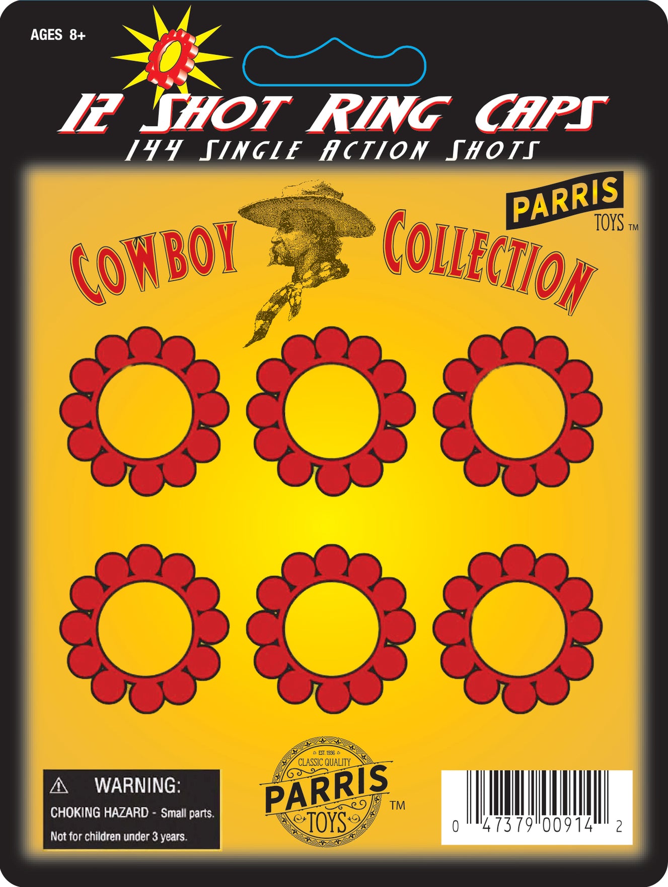 #914-72 12-SHOT ACTION RING CAPS — Parris Toys